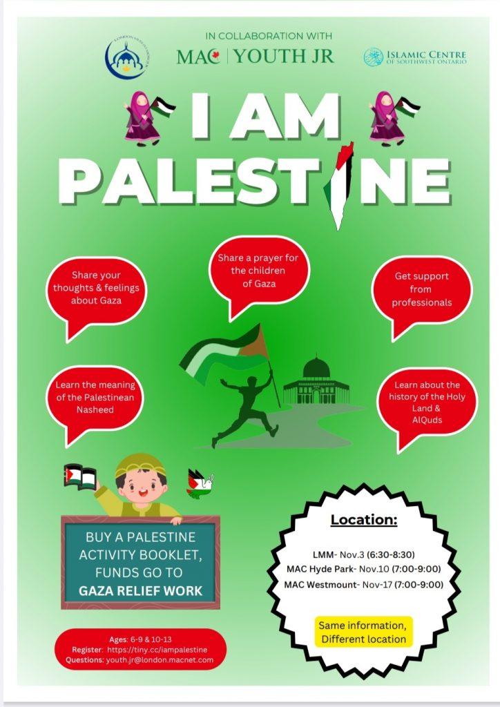 MAC Youth Jr. Club – I am Palestine! – London Chapter