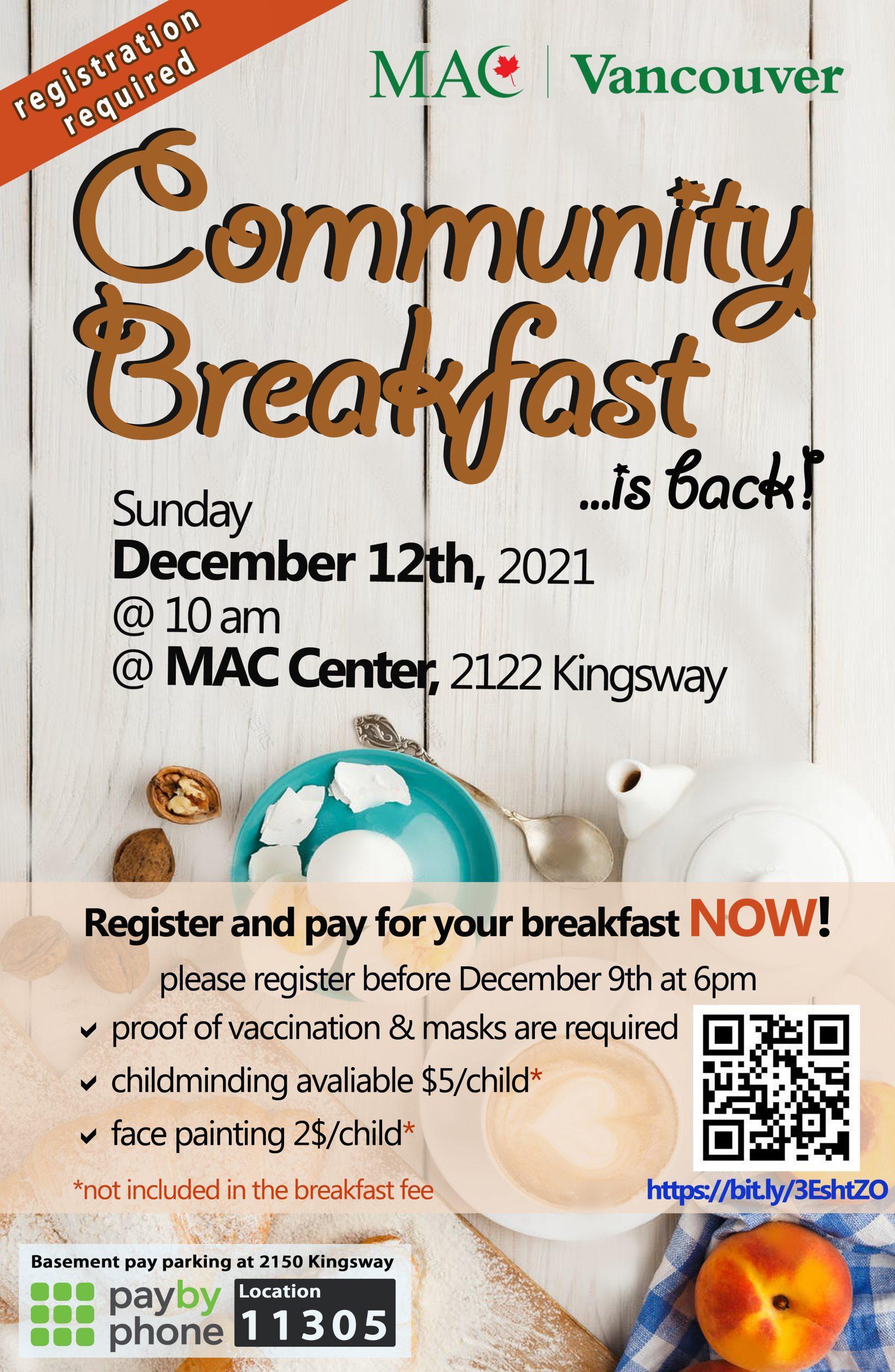 Community Breakfast Dec 2021 – Vancouver Chapter